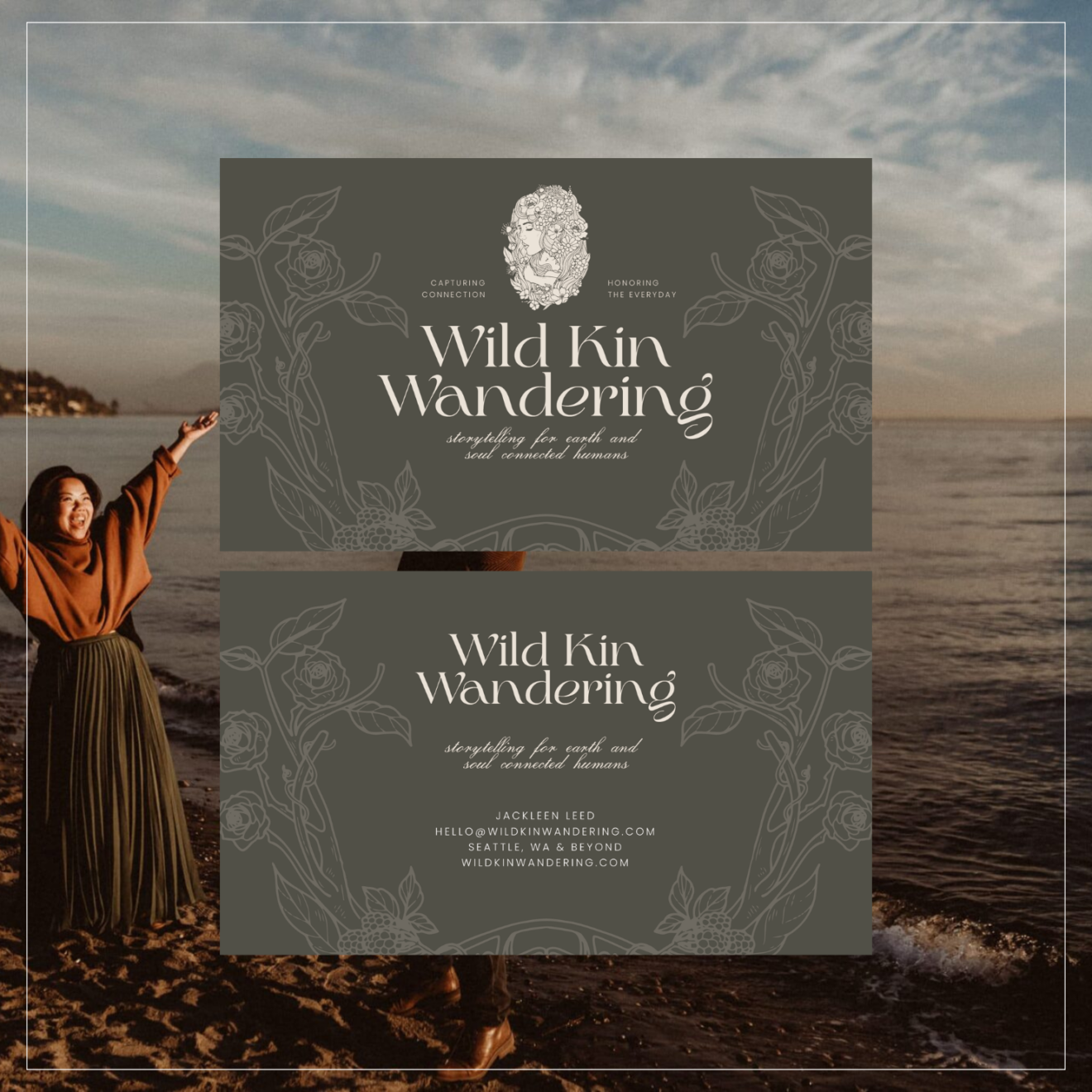 Wild Kin Wandering | Moody Earthy Brand design for Family & Womanhood Washington photographer ...